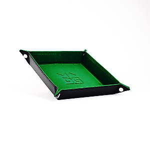 Metallic Dice Games FanRoll Fold Up Velvet Dice Tray w/PU Leather Backing: Green, Role Playing Game Dice Accessories for Dungeons and Dragons