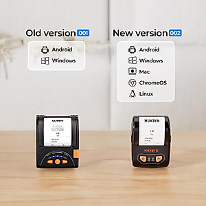 MUNBYN Bluetooth Receipt Printer, Portable Thermal Receipt Printer for Small Business Sales Retail, 58mm Mini Receipt Printer Compatible with Android/Windows/Mac/ChromeOS/Linux(Not Support iOS)