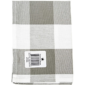 Dunroven House Plain Weave Farm House 3in Check Grey/White Tea Towels, 6