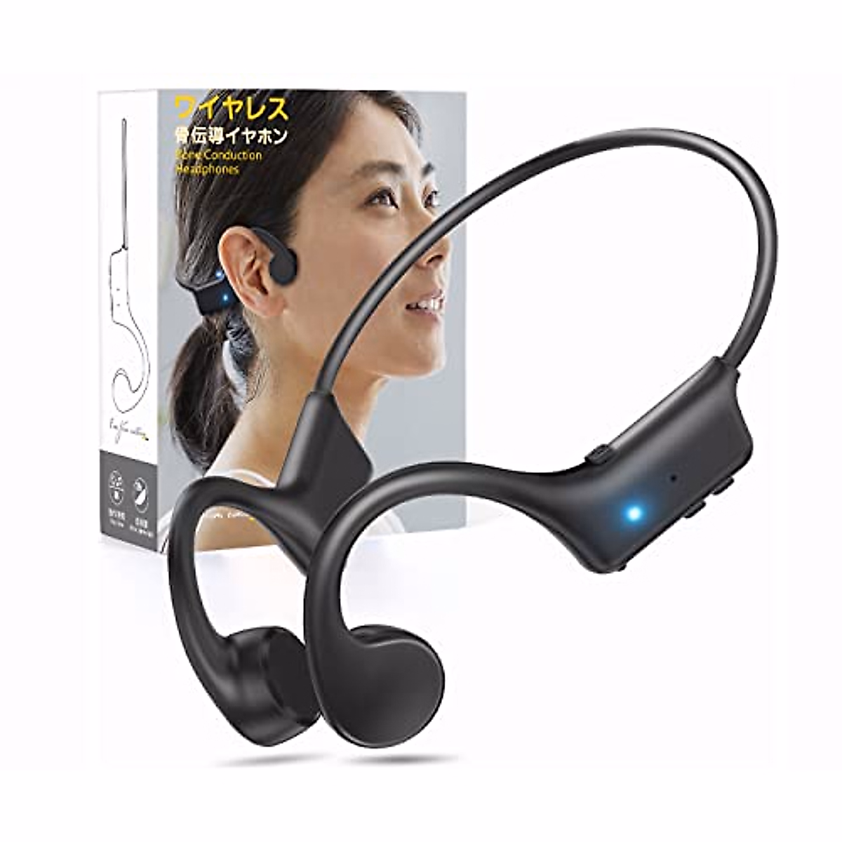 Bone Conduction Headphones, 2023 Upgrade Open-Ear Wireless Bluetooth Earphones, Sport Headphones with 8H Playtime, Microphone, Waterproof Wireless Earphones for workout, Running, Cycling, Driving, Gym
