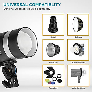 Flashpoint XPLOR 300 Pro TTL R2 Battery-Powered Portable Monolight for Strobe Light Photography, 300Ws, 2.4G HSS 1/8000 2600mAh Li-ion Battery, 0.01-1.5s Recycle Time, 5600±200K, LED Modeling Light