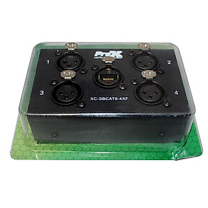 ProX XC-SBCAT6-4XM 4 Channel Portable XLR Male Snake Box with 4 Channel XLR Female Snake Box Package