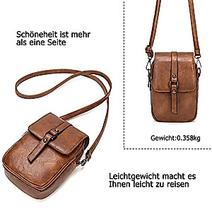 Women Vintage Crossbody Phone Bag, Small Messenger Shoulder Bag Cash Handbag Wallet Purse