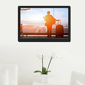 14inch Digital Photo Frame, HD Album Electronic with Wide Screen Builtin Clock/Calendar Support U Disk/Memory Card for Friends/Child (US Plug 100‑240V)