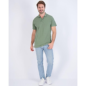 4 Pack: Mens Cotton Pique Men Quick Dry Dri Fit Polo Shirt Short Sleeve Button Collared Work Dress Tee Golf Tennis Clothing Active Wear Athletic Performance Tech Casual T Shirts - Set 7, S