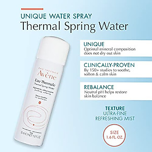 Eau Thermale Avene Thermal Spring Water, Soothing Calming Facial Mist Spray for Sensitive Skin - Travel Size - 1.6 fl. oz.