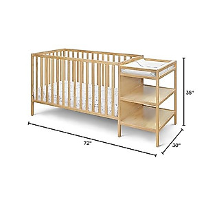 Suite Bebe Palmer Island 3-in-1 Convertible Crib and Changer Combo in Natural