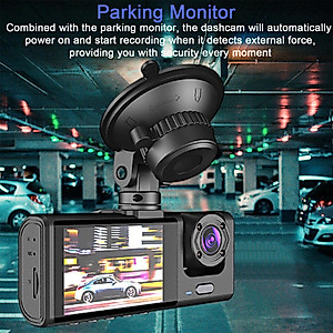 3 Channel Cam Front & Rear Inside - 1080P Camera for Cars - Dashcam Three Way Car Camera with IR Night Vision - Loop Recording, G-Sensor,Parking Monitor/2224