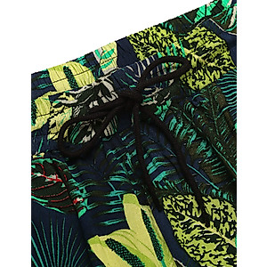 COOFANDY Men's Floral Pattern 2 Piece Summer Beach Short Sleeve Tracksuits