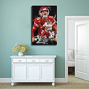 ChicReed Patrick Mahomes Poster Football Picture Canvas Poster Bedroom Decor Sports Landscape Office Room Decor Gift Unframe: 16x24inch(40x60cm)