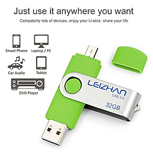Micro USB Smartphone Picture Stick 128GB, Micro-USB 3.0 USB Flash Drive for Samsung Galaxy S7/S6/S5/S4/S3/Note5/4/3/2/Meizu/HTC/Nokia/Moto/Huawei/Xiaomi,Green