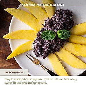 Fresh & Wild | Purple Sticky Rice | Jasmine Rice Variation from Thailand | Exotic Grains | 1 lb | Chef-inspired Ingredients