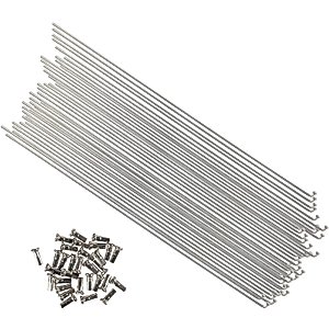 Bicycle Spokes Stainless Steel Bike Spokes with Nipples for Mountain Bikes Road Bikes 18PCS (Silver 282mm)