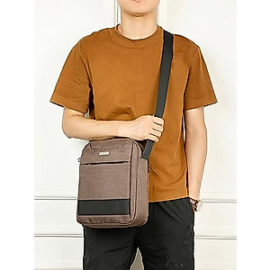 Sunsomen Man Bag Man Purse Bag Small Messenger Crossbody Shoulder Bag For Work Business (Black)