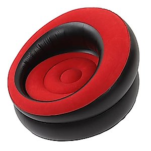 ASHATA Inflatable Leisure Sofa, Simple Sofa Flocking Couch, Inflatable Chair Ergonomic Design Air Chaise Lounge Portable Blow Up Sofa, for Room Balcony Garden Terrace (Red)