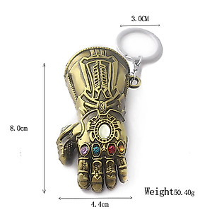 Xwbella Keychain, Infinity Gauntlet Key Chain Metal Key Ring, Cool Gifts for Men, Husband, Boyfriend (Bronze)
