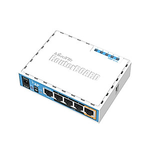 Mikrotik RouterBoard hAP 2.4Ghz 802.11b/g/n 2x2 64MB Wireless Access Point 5x10/100 USB for 3G/4G, OSL4 - RB951Ui-2nD