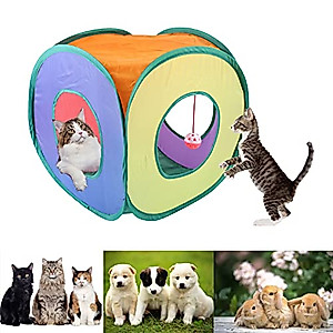 Cat Toys Set 36 PCS, Cat Toys Kitten Toys Interactive Cat Toys for Indoor Cats Collapsible Cat Tunnels Cat Feather Teaser Wand Feather Toy Springs Mouse Crinkle Balls Bell Play for Cat Kitty Kitten
