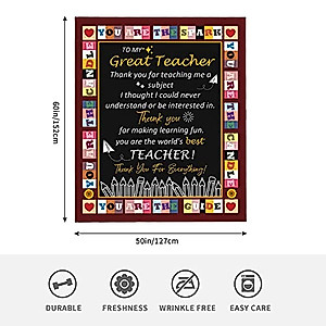 KOPOEELK Teacher Gifts for Women Blanket, Teacher Appreciation Gifts for Birthday Christmas, Funny Teacher Blanket Gifts Soft Cozy Throw Blanket 60x50 Inches
