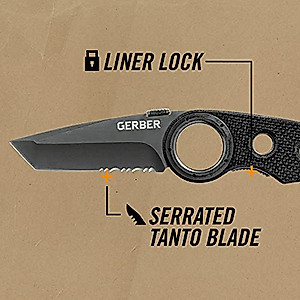 Gerber Gear 30-000433 Remix Folding Pocket Knife, Serrated Edge, Black