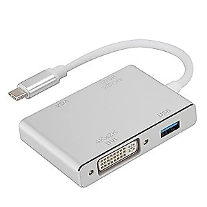 Type-C Converter 1920x1200/30hz Hub Adapter Easy to Carry Aluminum Alloy Multifunction for Computer Desktop