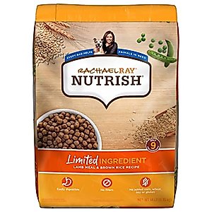 Rachael Ray Nutrish Limited Ingredient Lamb Meal & Brown Rice Recipe, Dry Dog Food, 14 Pound Bag (Packaging Design May Vary)
