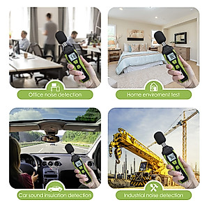 Decibel Meter, Tadeto Digital Sound Level Meter Portable SPL Meter 30dB to 130dB MAX Data Hold with LCD Display Backlight A/C Weighted for Home Factories