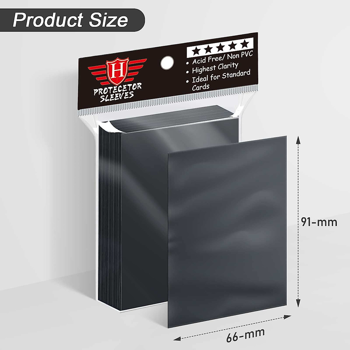 500 Pcs Black Card Sleeves Toploaders for Trading Card, Soft Penny Plastic Card Holders Fit for MTG, Yugioh Baseball /Sports/ Game Standard Cards