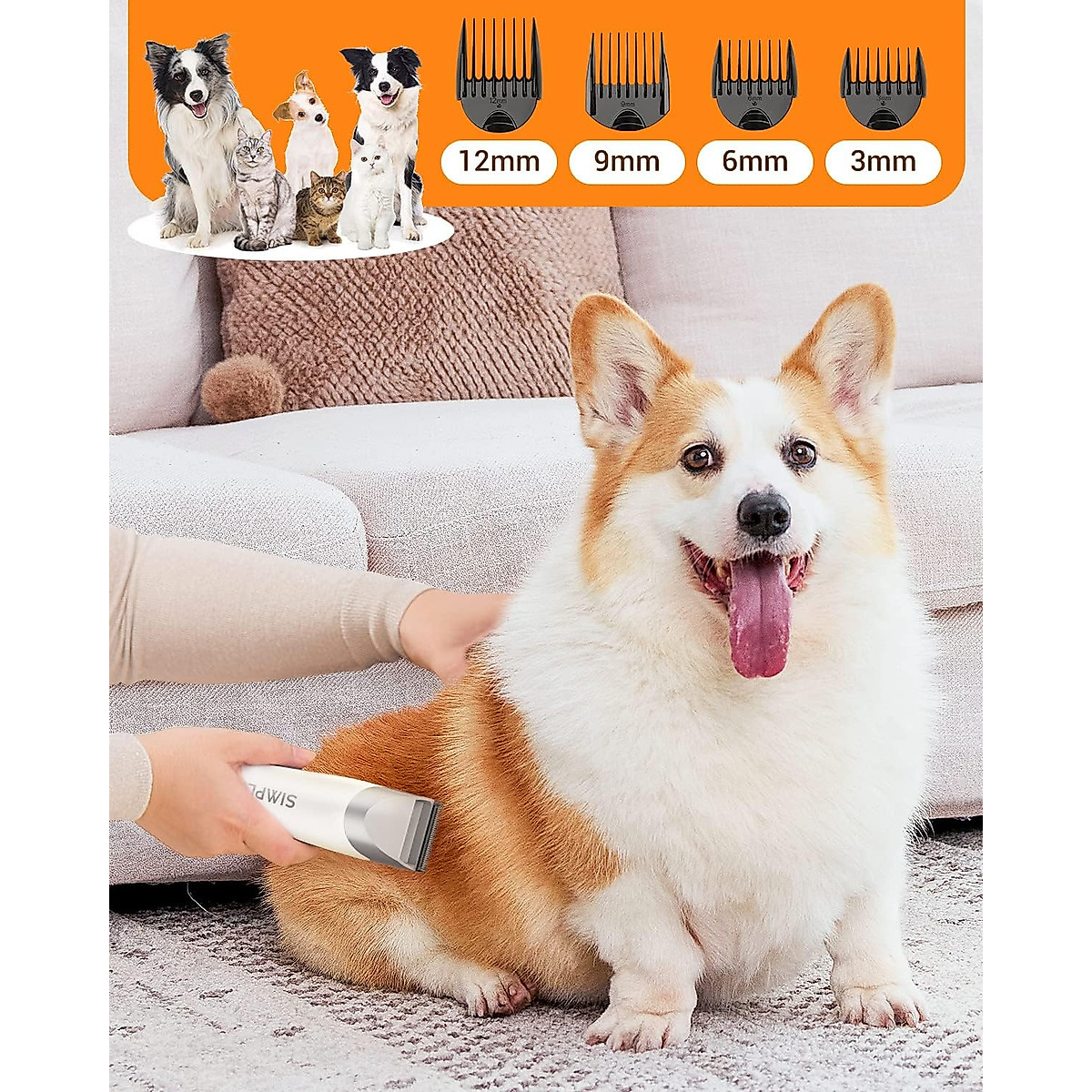 Simple Way Pet Grooming Vacuum, 6 in 1 Dog Grooming Kit with 3 Suction Mode and Large Capacity Dust Cup, Dog Vacuum for Shedding Grooming and Pet Vacuum for Dog Hair at Home (White)