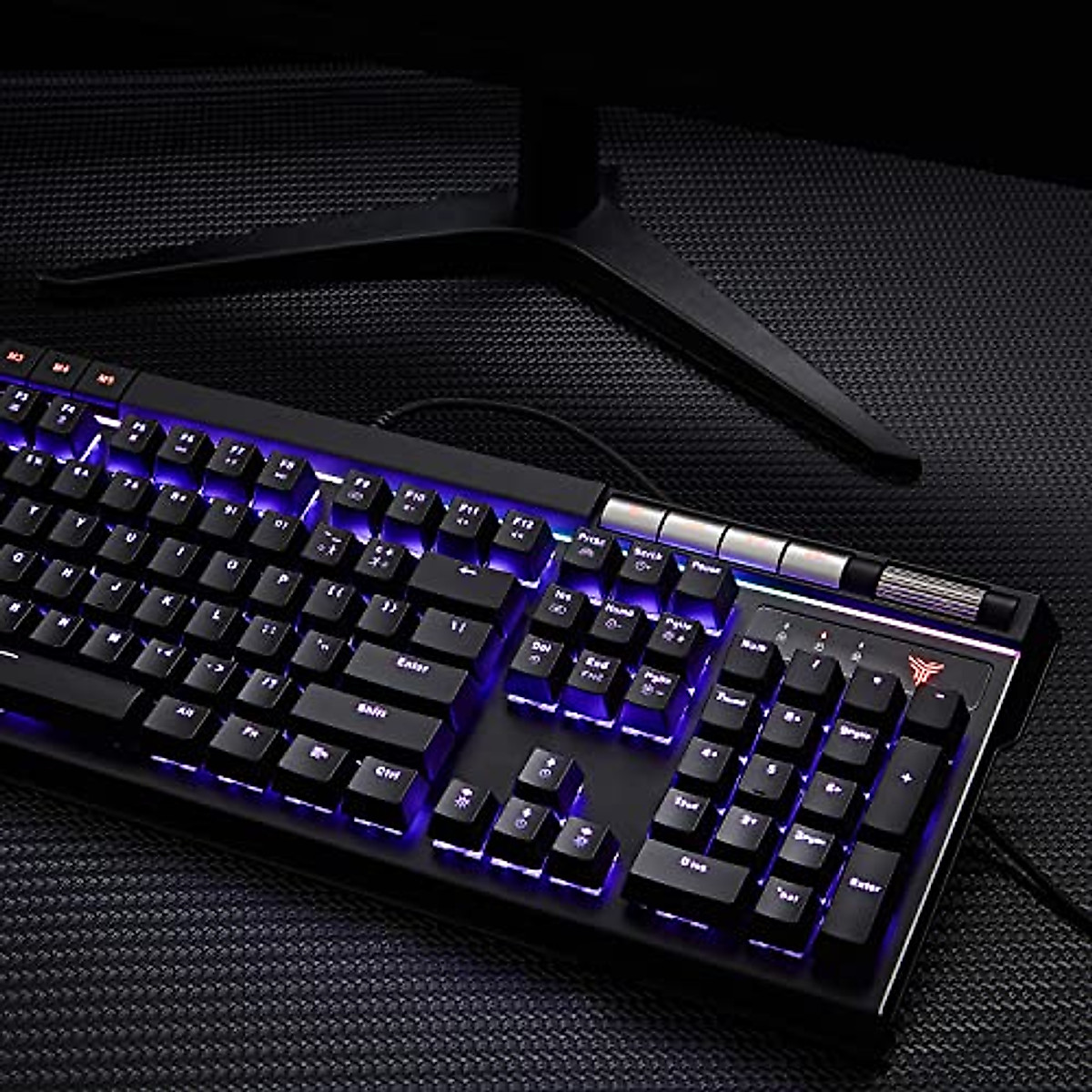 teamwolf VOIDRAY EX Mechanical Gaming Keyboard with Cherry MX Silent Red Switches Media Keys RGB Breath Changing Backlight Anti-Ghosting with 2 USB Ports