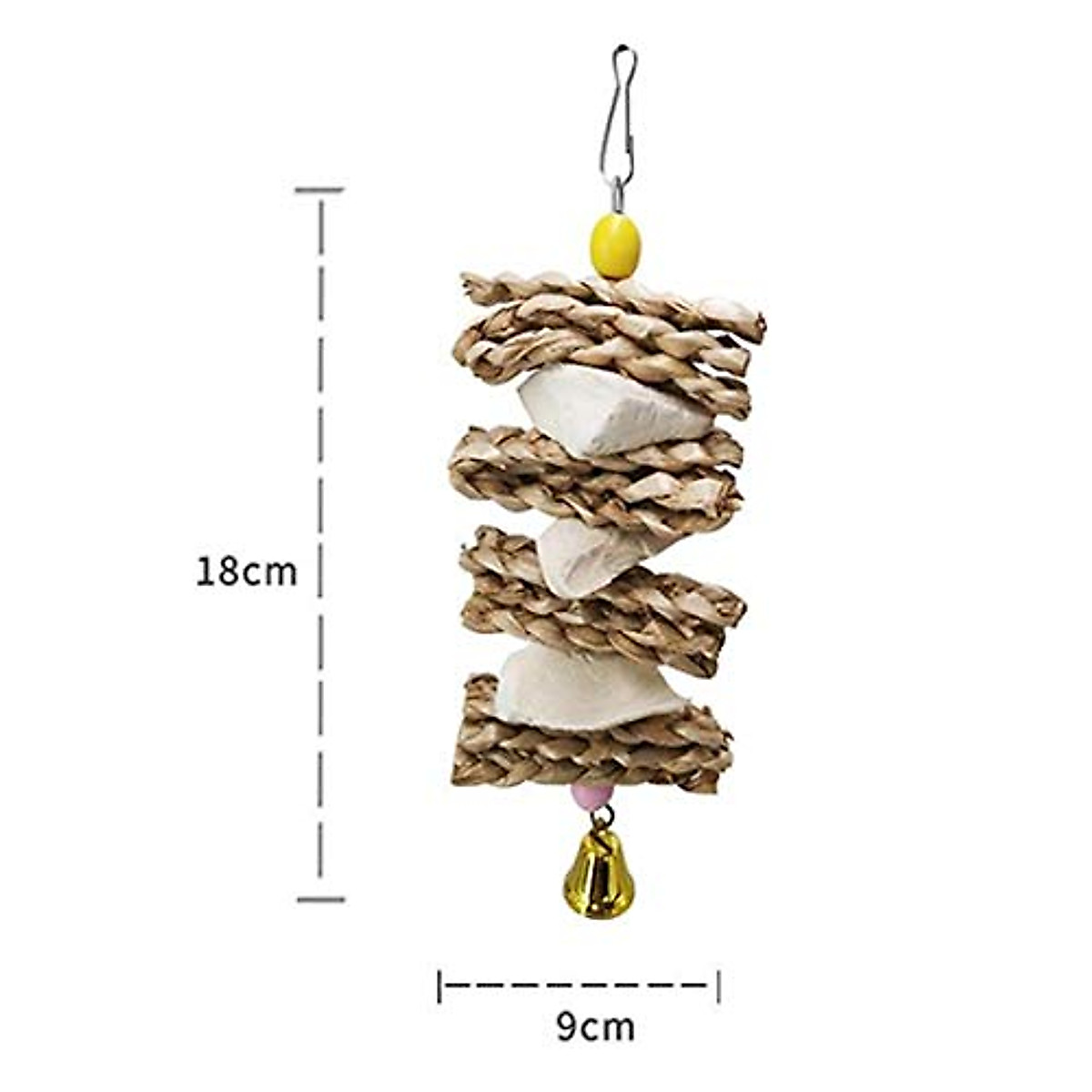 ATB2U 3 Packs Natural Bird Chewing Toys Swing Pet Bird Cage Toy for Parrotlets, Parakeets, Cockatiels and Lovebirds