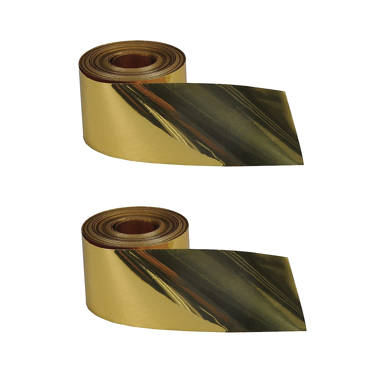 Beistle 2 Piece Indoor Outdoor Metallic Plastic Birthday Streamers for Wedding Receptions, Graduation Parties, New Year's Eve Decorations, 2" x 200', Gold