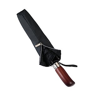 Nothers Travel Umbrella 54Inch, Windproof Umbrella,Rain Umbrellas，Large Umbrella,Strong and Portable，Golf 210T Vented for Men and Women，Wooden Handle by Pattecor(Black)