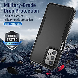 Warsia for Samsung Galax A23 5G/4G Case,[Not Fit A23 5G UW Version] with Screen Protector,[Military Grade Drop Tested] Heavy-Duty Tough Rugged Shockproof Protective Phone Case for Galax A23 5G, Black