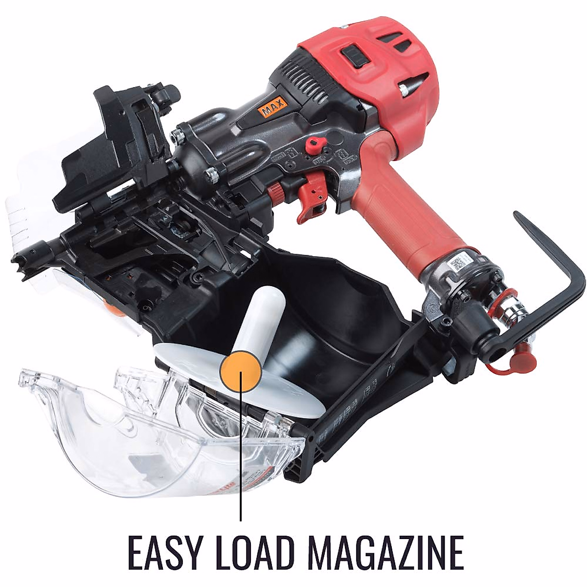 MAX USA CORP. MAX USA PowerLite HN90F High Pressure Framing Coil Nailer up to 3-1/2", red/black/silver