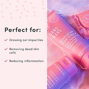 Sand & Sky Flash Perfection Exfoliating Treatment Face Scrub - Face cleanser Australian Pink Clay Moisturizing Facial Exfoliator For Face | With Rosehip, Grapeseed, Olive Oil (3.4 oz)