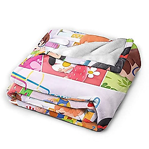 YSLPshop Cleo & Cuquin Blanket Flannel Plush Anime Throw Blankets Ultra-Soft Micro Fleece Air Conditioning Quilt Home Decor Suitable for All Season Sofa 60 InchesX50 Inches, Black