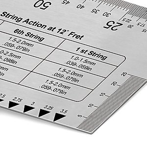 Guitar String Action Gauge, COENGWO String Height Gauge Ruler Guitar Setup Measuring Tool Kit for Guitar, Bass, Mandolin, Banjo