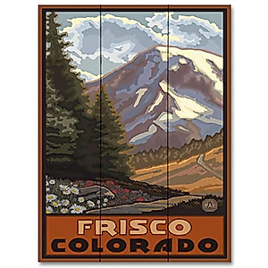 Frisco Colorado Springtime Mountains Wood Art Print from Travel Artwork by Artist Paul A. Lanquist 18" x 24"