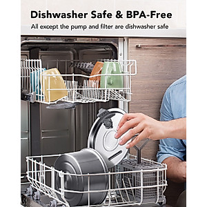 Cat Water Fountain Stainless Steel, HICC PULE 108oz/3.2L Automatic Pet Water Fountain, Dishwasher Safe Dog Water Dispenser with Adjustable Water Flow, Ultra-Quiet Pump, Multi-Filtration