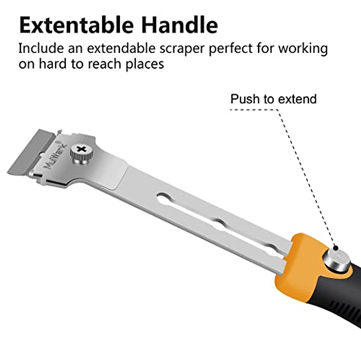 Multi-Purpose Razor Blade Scraper | Razor Scraper Set w/ 10pcs Extra Blades Cleaning Scraper Tool - Window Scraper, Glass Scraper, Blade Scraper, Paint Scraper, Oven Scraper- Extendable-Handle Design