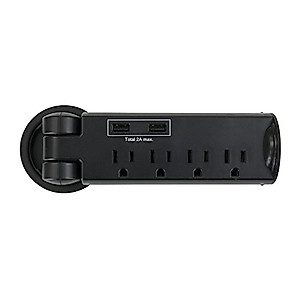 Safco Products Pull-up Power Module (Fits in Grommet Hole of Electric Height-Adjustable Table Top Sold Separately), Black,2069BL