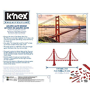 K'NEX Architecture: Golden Gate Bridge - Build IT Big - Collectible Building Set for Adults & Kids 9+ - New - 1,536 Pieces - Over 3 Feet Long - (Amazon Exclusive)
