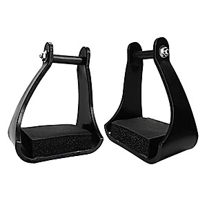 N/A Horse Saddle Western Stirrups Horse Riding Steel Stirrups with Foam Treads Accessories (Color : As Shown, Size : One Size)