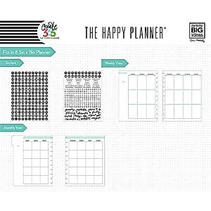 me & my BIG ideas 6 Month Calendar Extension - The Happy Planner Scrapbooking Supplies - 6 Pre-Punched Dividers - Undated Monthly & Weekly - 2 Sticker Sheets with Months and Numbers - Big Size