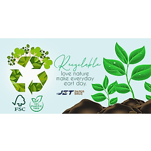 JET PAPER BAGS 13.5”x7.7”x15.5” (50 Pcs) Non-woven Reusable White Bags - Thank You printed in all languages - Recyclable Bags