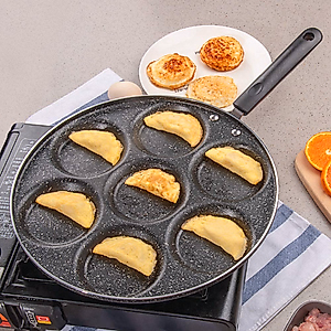 MAVIS LAVEN Egg Frying Pan, 7-Grid Multi Egg Cooking Pan, Non Sticking Plett Pan for Restaurant, Hotel Household Kitchen Use