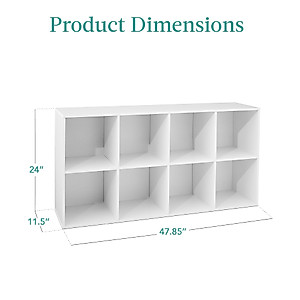 Best Choice Products 8-Cube Storage Organizer, 11in Shelf Opening, Bookcase, Display Shelf, Customizable w/ 3 Removable Back Panels – White