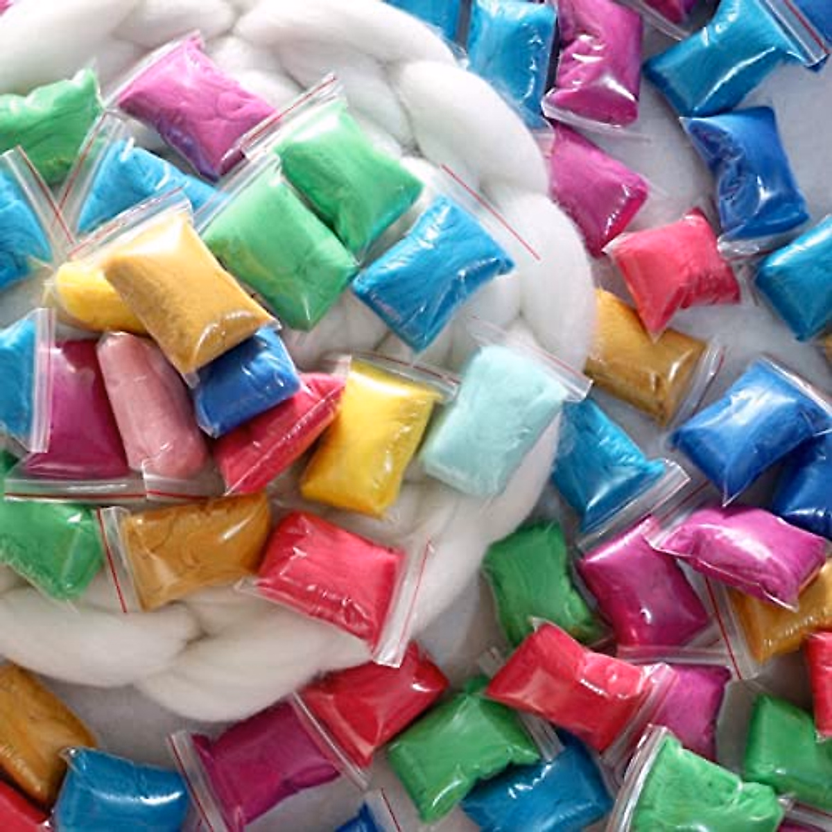 Needle Felt Wool-25 Colors Wool Fibre Roving for DIY Felting Wool Projects 3g/Color