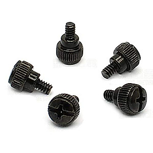 10Pcs 6#-32x5 Thread Teeth for Computer PC Case Cooling Fan Toolless Adjustment Screw Thumbscrews Thumb Screw M3.5 - (Black 10pcs) SCRW-127868
